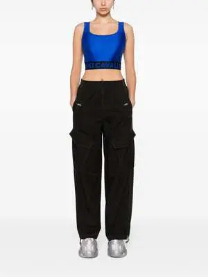 Just Cavalli Logo-underband Crop Top - Blue
