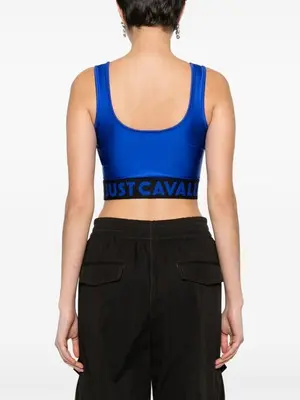 Just Cavalli Logo-underband Crop Top - Blue