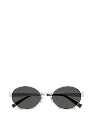 Saint Laurent Oval-Frame Sunglasses Silver