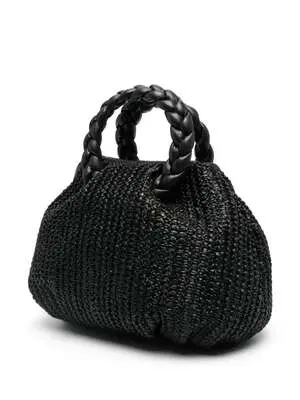 Hereu Trapeze Raffia Tote Bag - Black