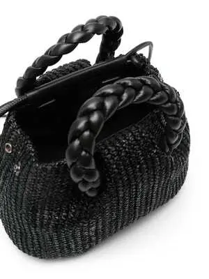 Hereu Trapeze Raffia Tote Bag - Black