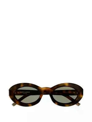 Saint Laurent Oval-frame Patterned Sunglasses