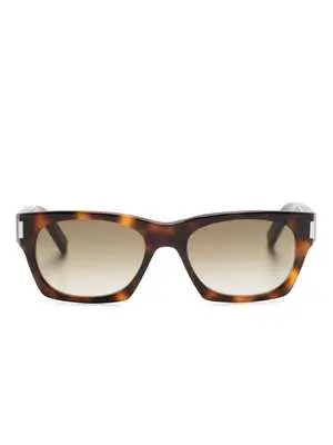 Saint Laurent Rectangle-frame Sunglasses - Brown