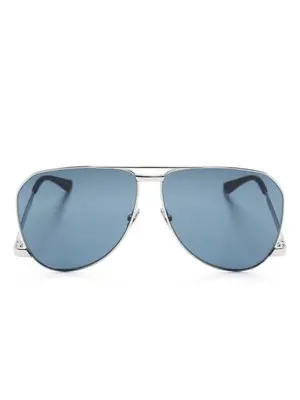 Saint Laurent Sl690 Pilot-frame Sunglasses - Silver
