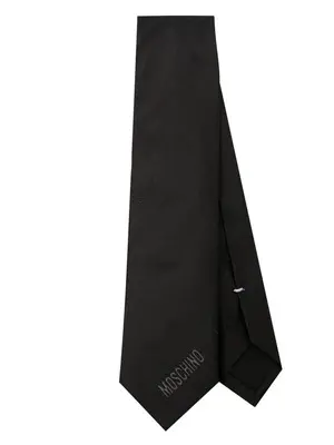 Moschino Heart-motif Silk Tie - Black