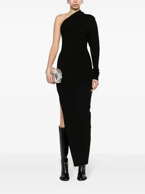 Rick Owens One-shoulder Column Maxi Dress - Black
