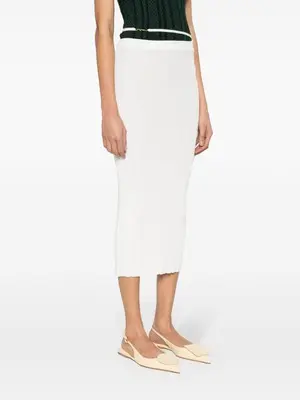 Jacquemus La Jupe Parlu Knitted Midi Skirt - Neutrals