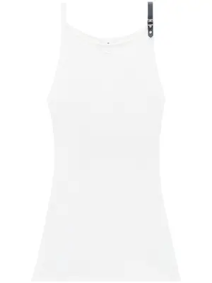 COURREGES Logo-patch Ribbed-knit Dress - White
