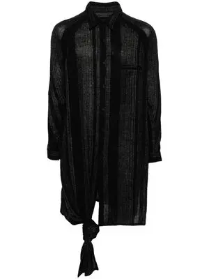 Yohji Yamamoto Stiped Knot-detail Shirt