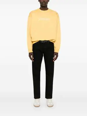 Saint Laurent Logo-embroidered Sweatshirt - Yellow