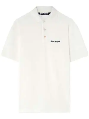 Palm Angels Logo-print Cotton Polo Shirt - White