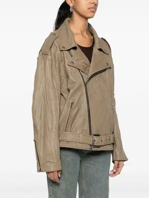 Acne Studios Crinkled-finish Biker Jacket