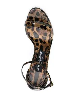 Dolce & Gabbana 110mm Leopard-print Sandals - Black