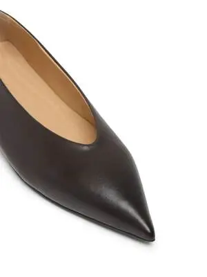 Marsèll Ago Pointed-toe Leather Flat Pumps - Brown