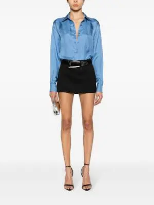 TOM FORD Pleated Satin Shirt - Blue