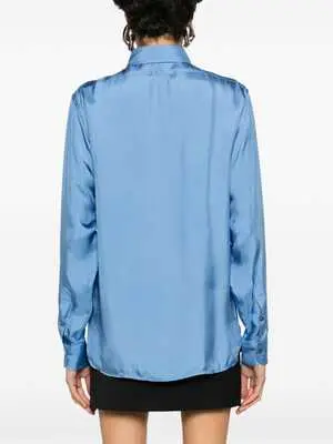 TOM FORD Pleated Satin Shirt - Blue