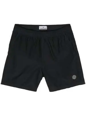 Stone Island Compass-patch Swim Shorts - Black