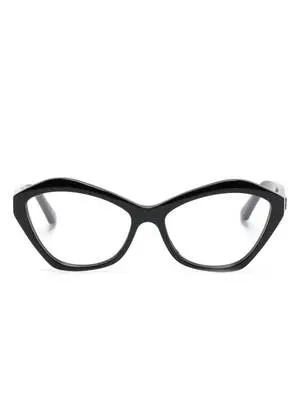 Balenciaga Logo-plaque Cat-eye Glasses - Black