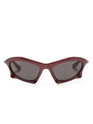 Balenciaga Rectangle-frame Sunglasses - Red
