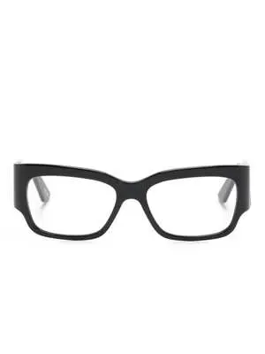 Balenciaga Logo-engraved Square-frame Glasses - Black
