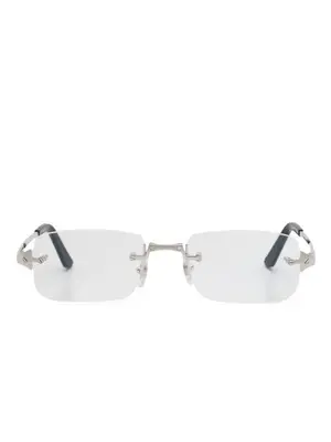 Cartier Square-Frame Glasses Silver