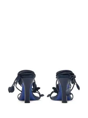 Burberry Ivy Flora Leather Sandals - Blue
