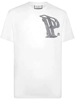 Philipp Plein Rhinestone-embellished Cotton T-shirt - White