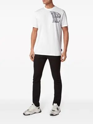 Philipp Plein Rhinestone-embellished Cotton T-shirt - White