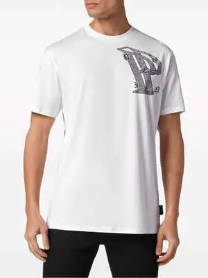 Philipp Plein Rhinestone-embellished Cotton T-shirt - White