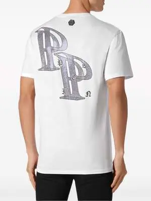 Philipp Plein Rhinestone-embellished Cotton T-shirt - White