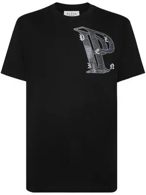 Philipp Plein Rhinestone-embellished Cotton T-shirt - Black