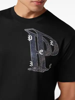 Philipp Plein Rhinestone-embellished Cotton T-shirt - Black