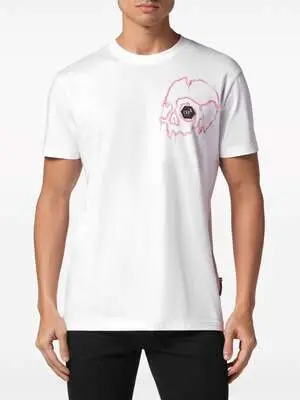 Philipp Plein Dripping Skull Cotton T-shirt - White