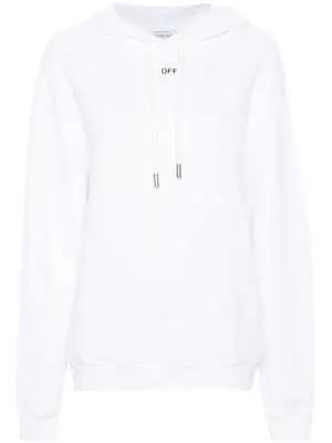 Off-white Textured Sweatshirts Hoodies For Women
