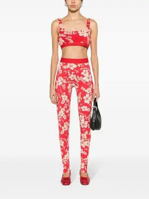 MARINE SERRE Floral-jacquard Towel Bralette