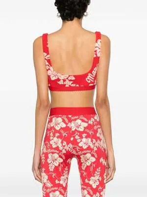 MARINE SERRE Floral-jacquard Towel Bralette