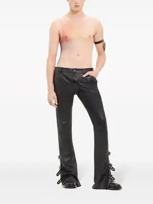 COURREGES Buckle-detailed Flared Leather Trousers