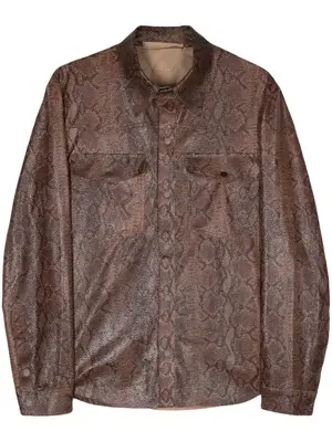 SALVATORE SANTORO Snake-print Leather Jacket