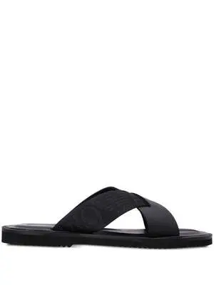 Emporio Armani Logo-strap Leather Sandals