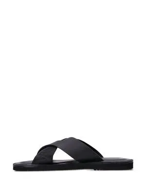 Emporio Armani Logo-strap Leather Sandals