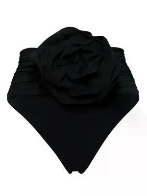 Magda Butrym Floral Appliqué Bikini Bottom - Black