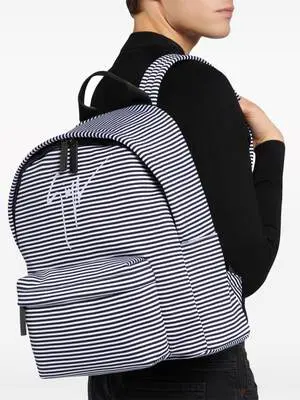 GIUSEPPE ZANOTTI Striped Logo Backpack