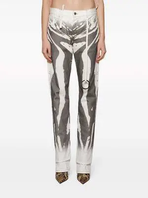 Attico Abstract-print Long Jeans