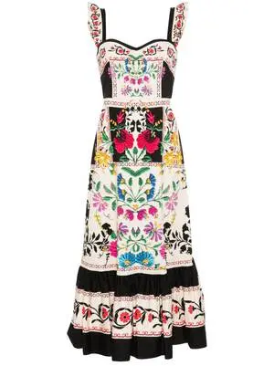 La DoubleJ Gingerbread Floral Maxi Dress