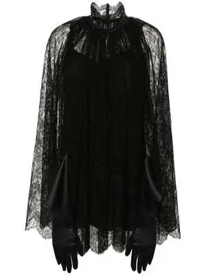 Dolce & Gabbana Floral-lace Minidress - Black