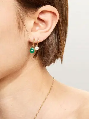 Pascale Monvoisin 9kt Yellow And White Diamond Pierrot Earring