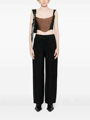 MUGLER Hook-eye Wide Leg Trousers
