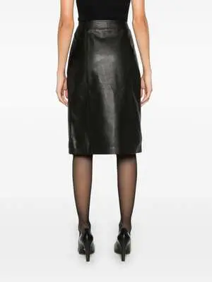 MANOKHI Rumi Leather Midi Skirt