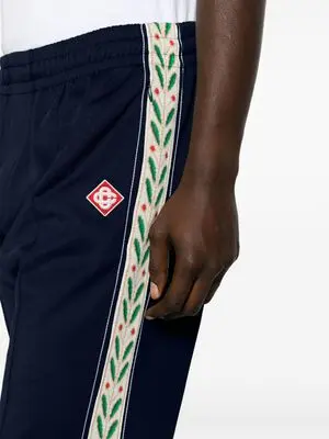 Casablanca Heart Monogram Velvet Track Pants - Blue