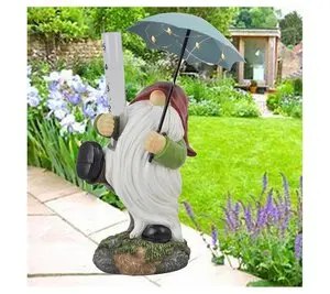 SANTA'S WORKSHOP 12' Solar Gnome Rain Gauge